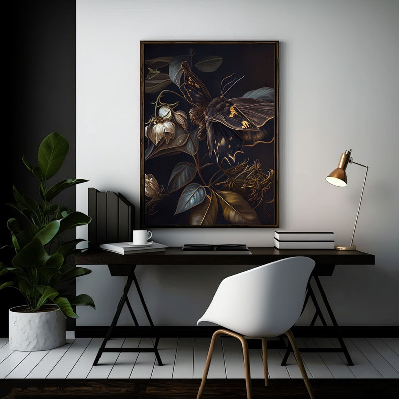 Dark Botanical PRINTABLE Art Floral Art Prints Digital Art Prints Moody ...