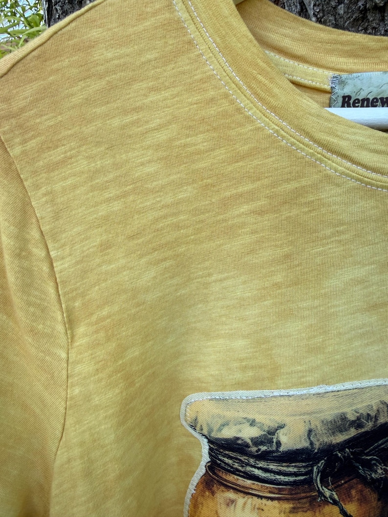 XL Upcycled Mustard Yellow Bee T-shirt Maxi Dress: Comfortable ...