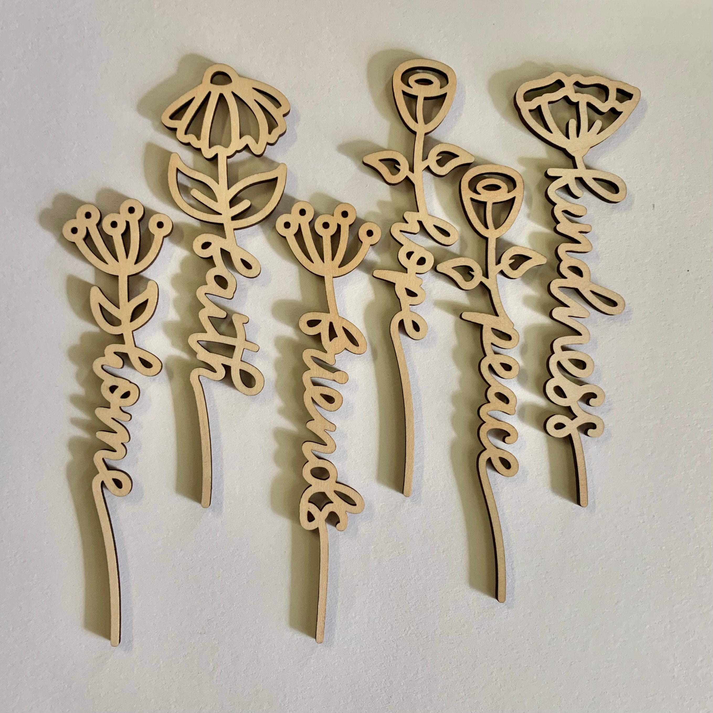 Garden Stakes Garden Decor Wooden Flowers Flower Pot Stakes - Etsy