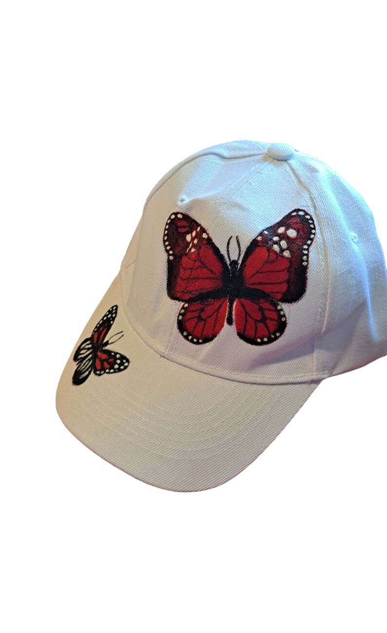 Hand Painted Butterflies Cap for Women - Etsy
