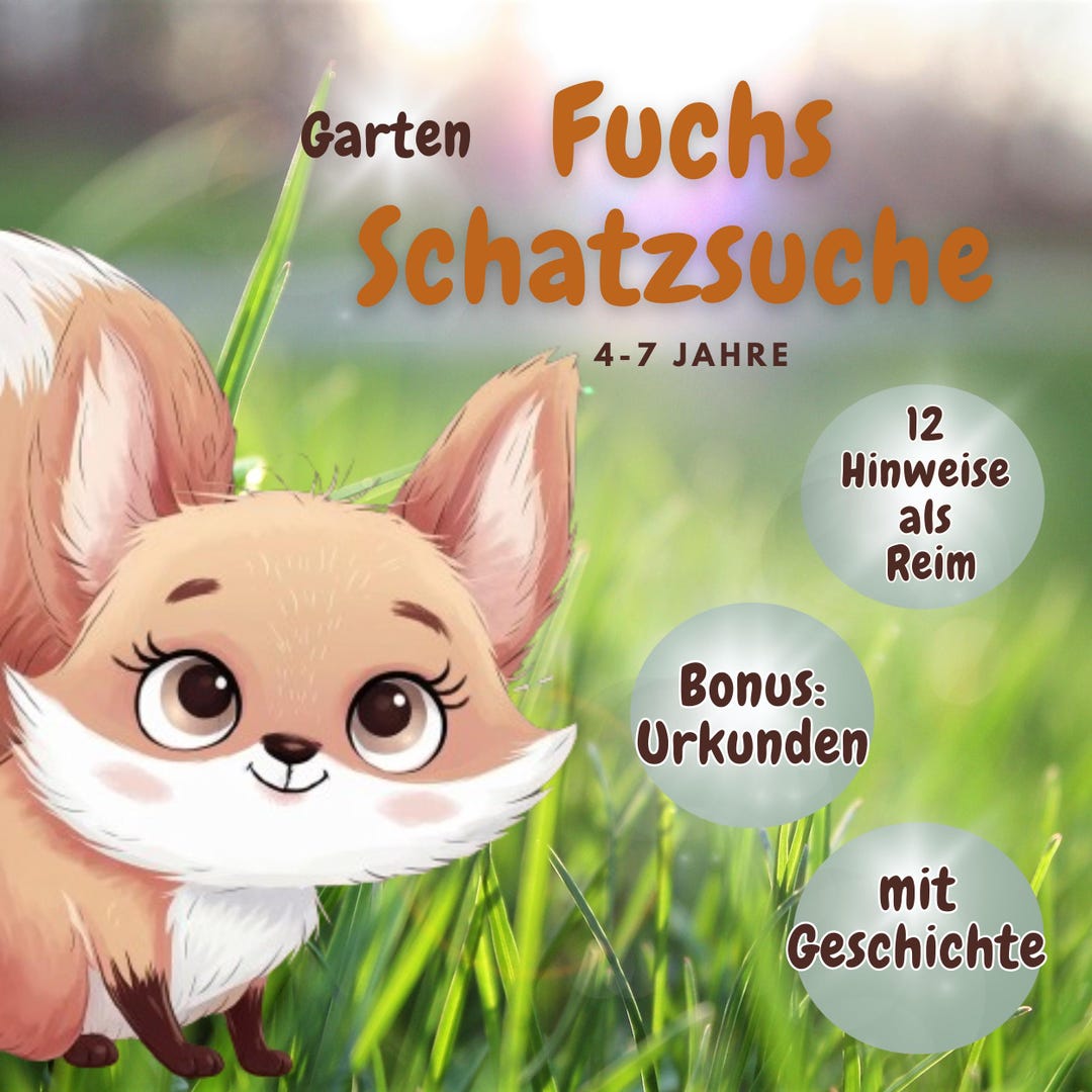 Fox Treasure Hunt Garden, Scavenger Hunt to Print, Children's Birthday ...