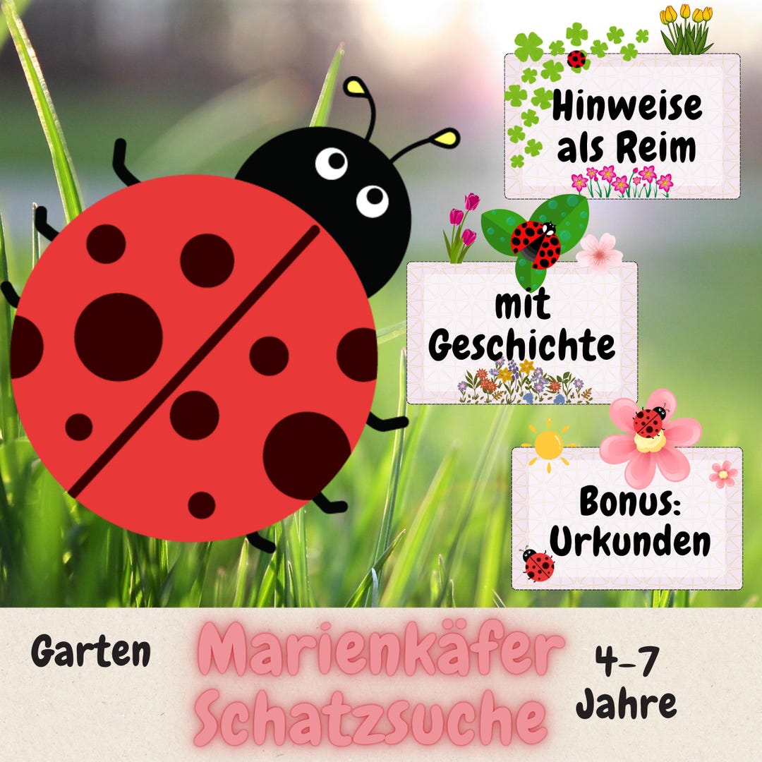 Ladybug Treasure Hunt Printable – Scavenger Hunt for Garden Children's ...