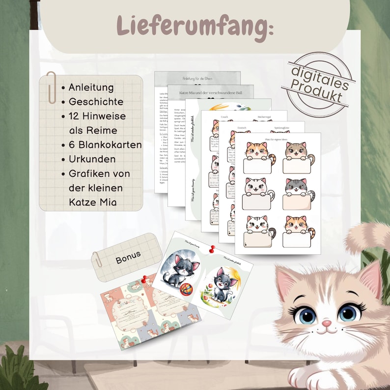 Cat Treasure Hunt for Kids, Printable Scavenger Hunt, Cat-themed ...