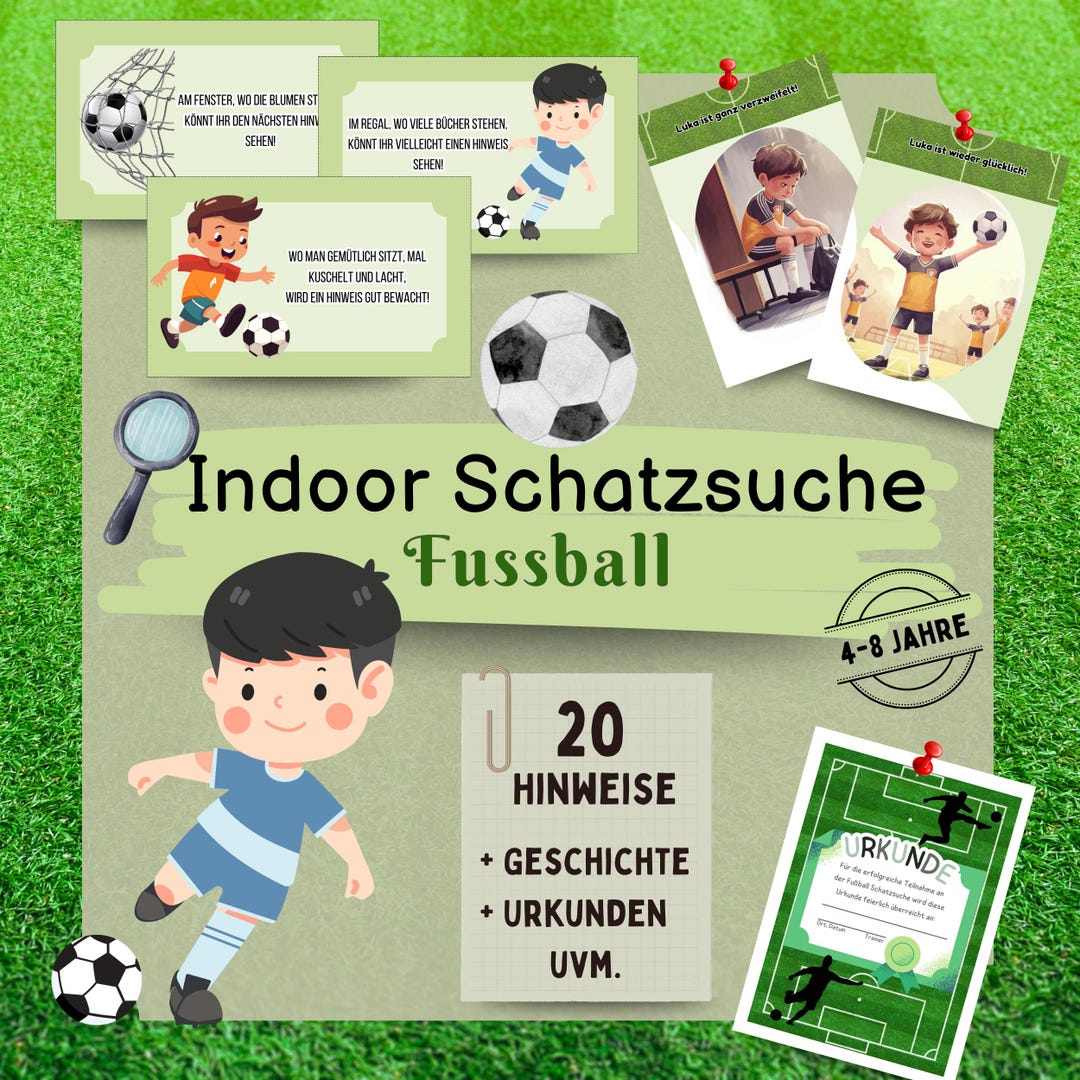 Football Treasure Hunt for Children's Birthdays, Indoor Scavenger Hunt ...