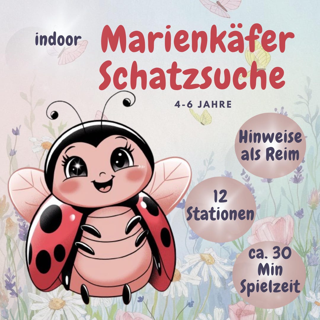Ladybug Treasure Hunt, Scavenger Hunt to Print, Children's Birthday ...