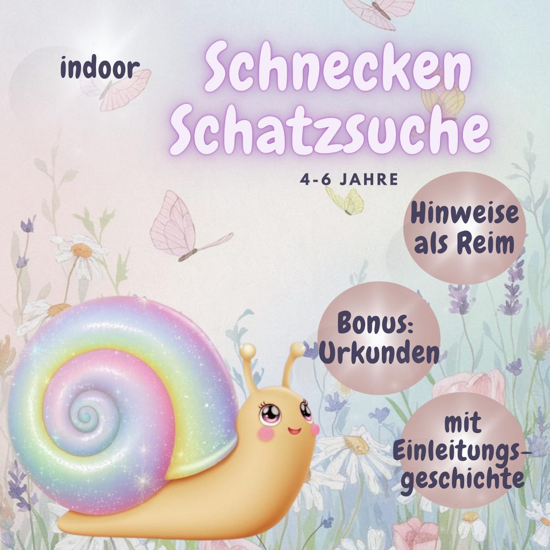 Snail Treasure Hunt, Snail Scavenger Hunt to Print, Children's Birthday ...