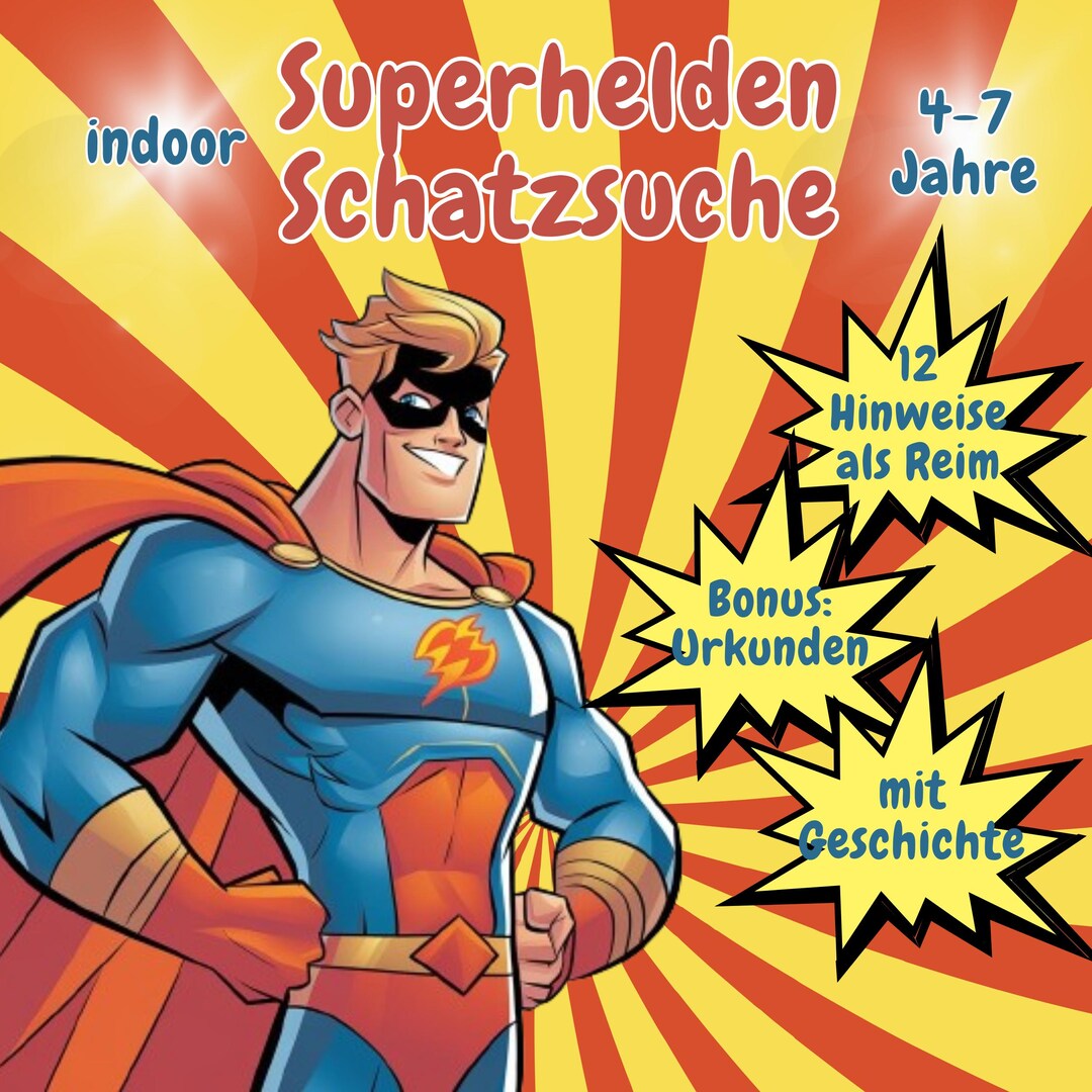 Superhero Treasure Hunt, Scavenger Hunt to Print, Children's Birthday ...