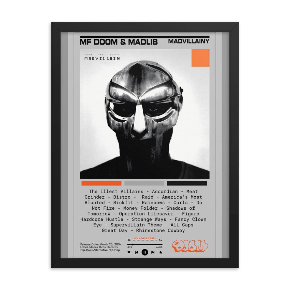 MF DOOM Album Cover Poster Wall Decor Art - Perfect Gift for Fans! - Etsy