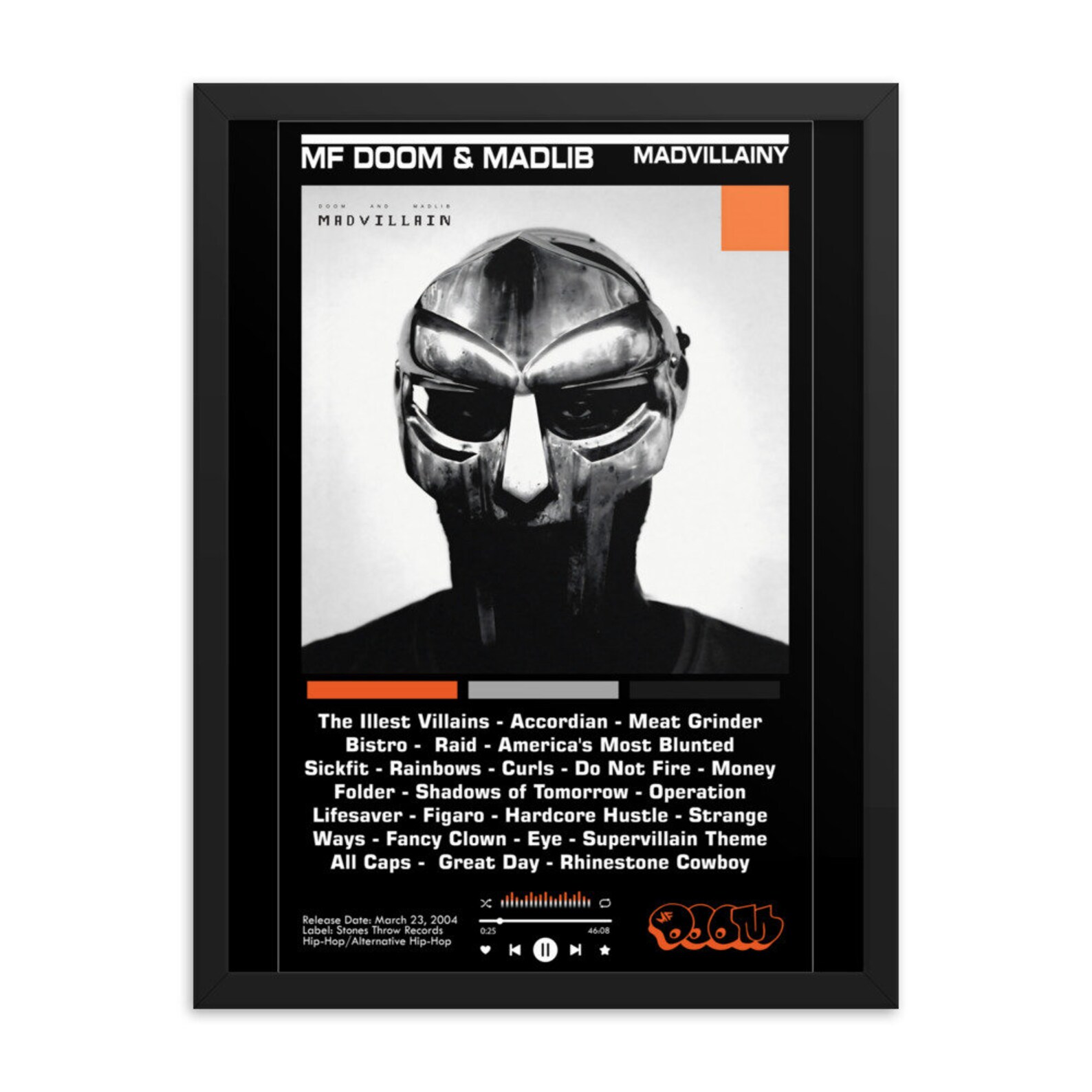 MF DOOM Album Cover Poster Wall Decor Art - Perfect Gift for Fans! - Etsy