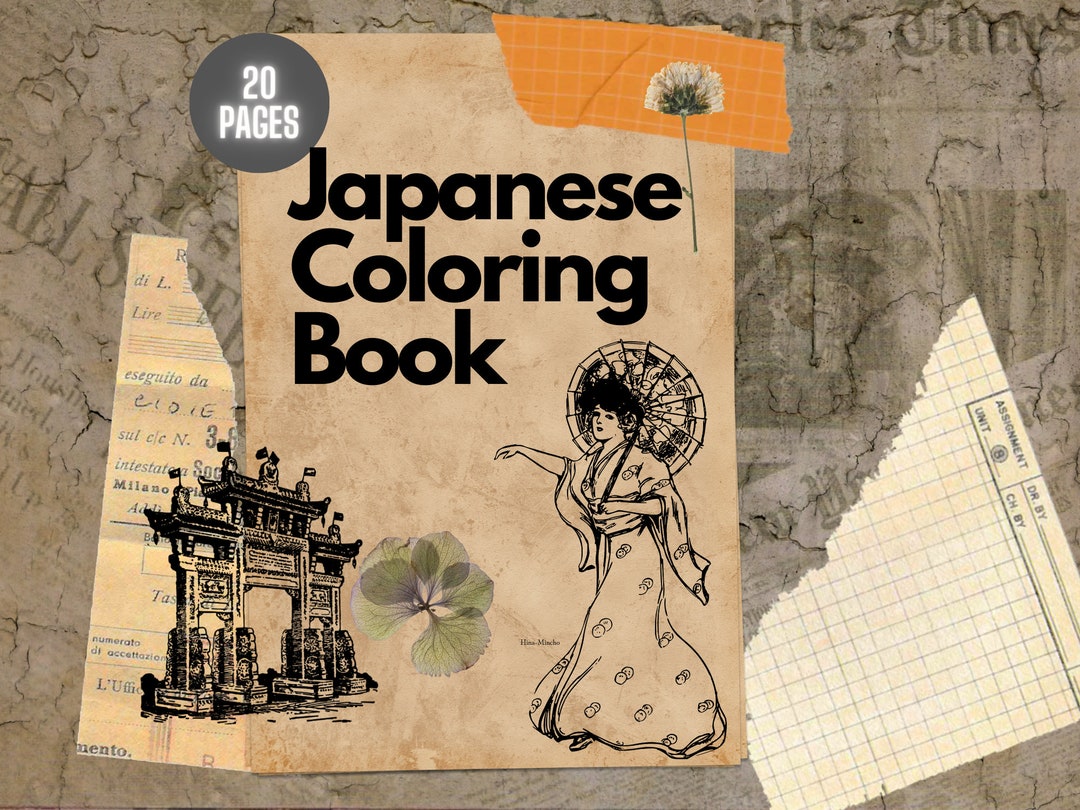 20 Traditional Japanese Colouring Book Images, Digital Colouring Book ...