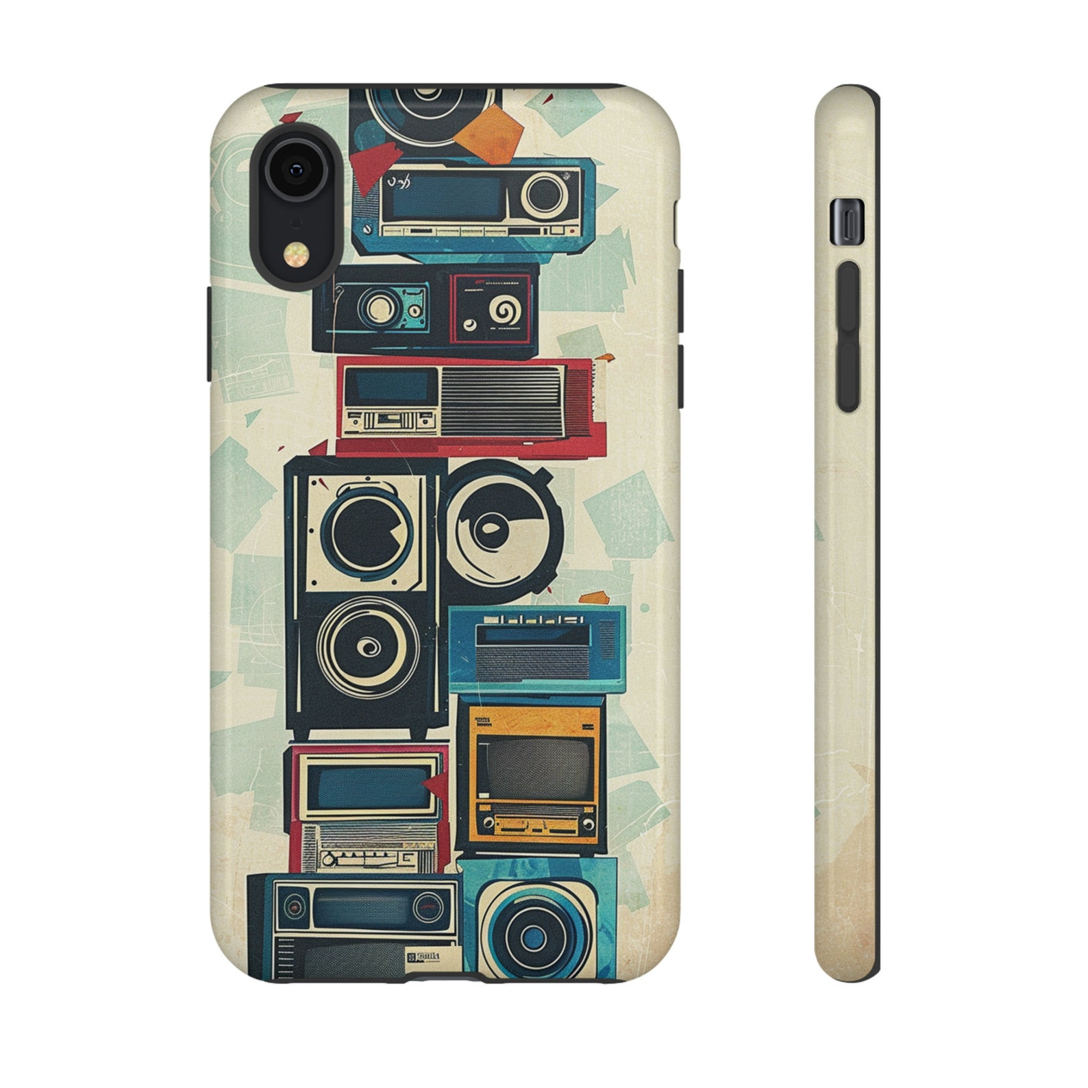 Stacked Speakers and Audio Equipment Phone Case, iPhone 15 14 13 12 11 ...