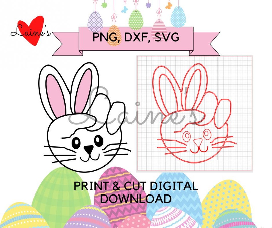 Peace Bunny Digital Download Print & Cut Design W/ Personal Use License ...