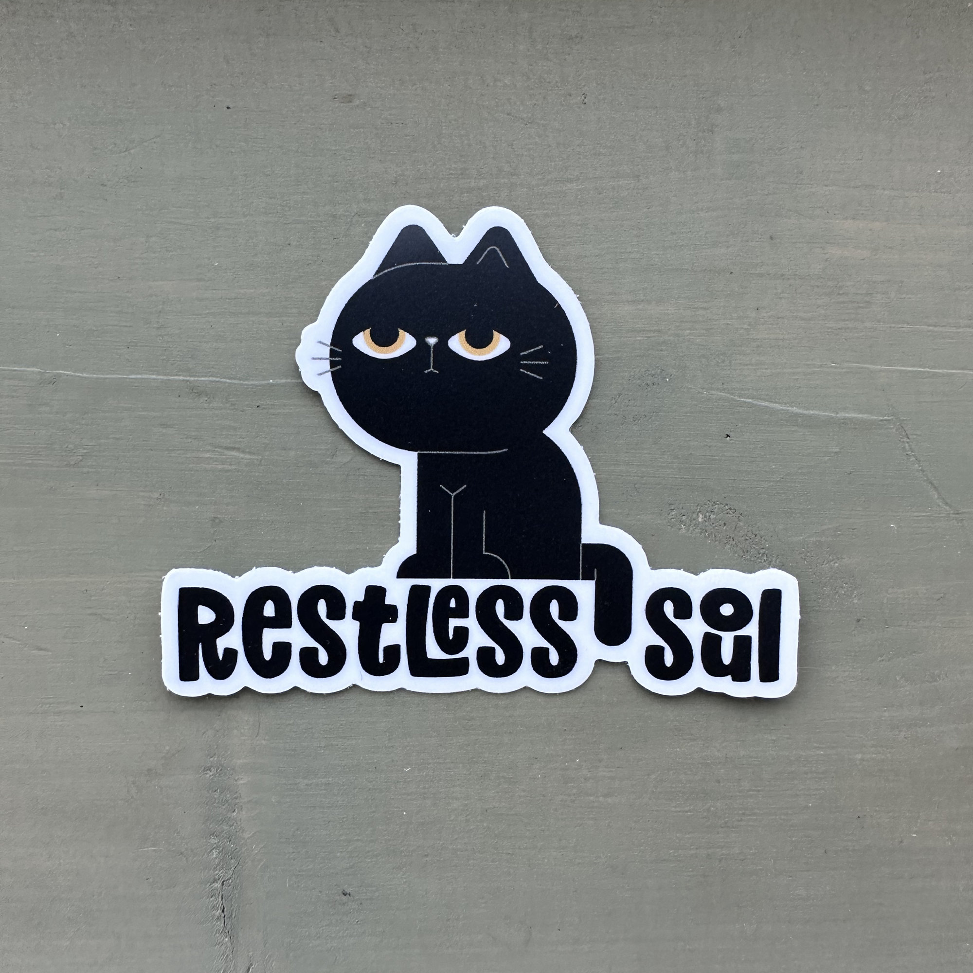 Restless Soul Sticker Funny Cat Meme Goth Dark Humor - Etsy