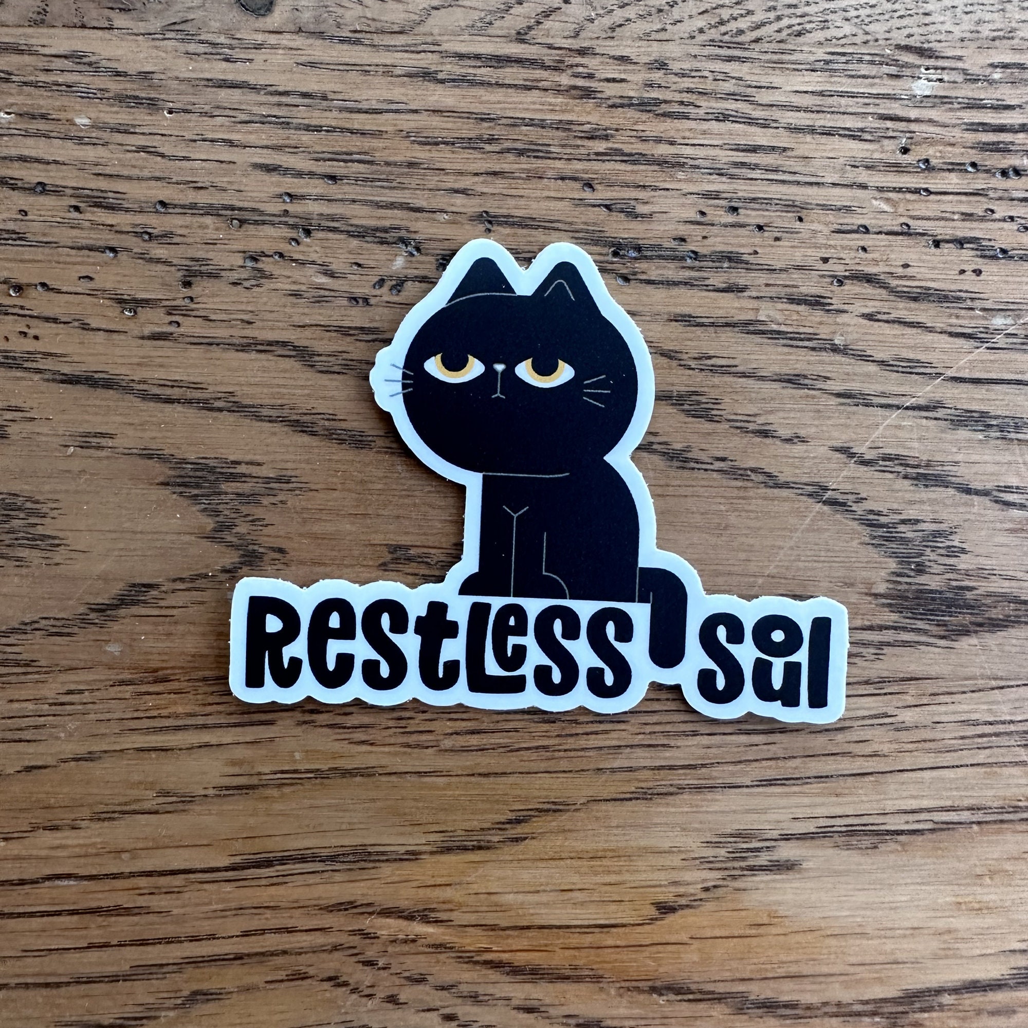 Restless Soul Sticker Funny Cat Meme Goth Dark Humor - Etsy