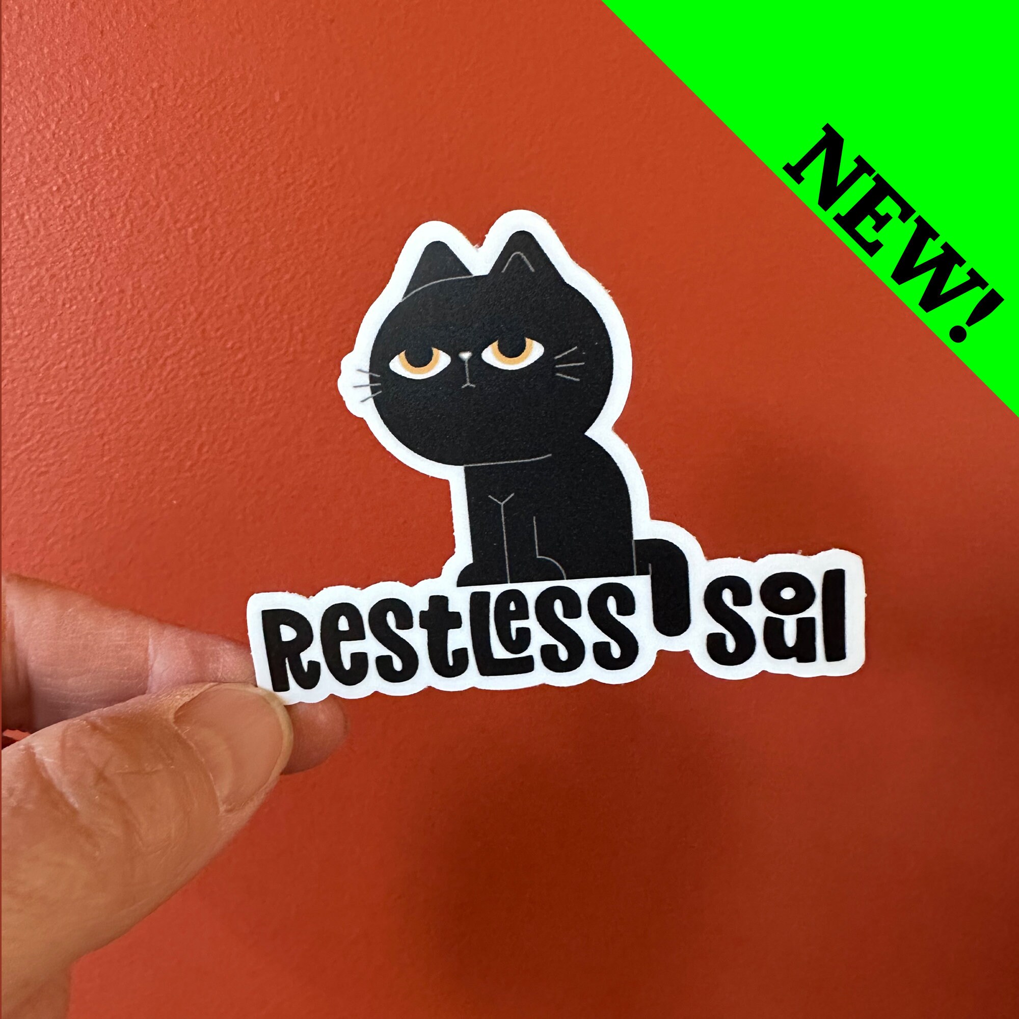 Restless Soul Sticker Funny Cat Meme Goth Dark Humor - Etsy