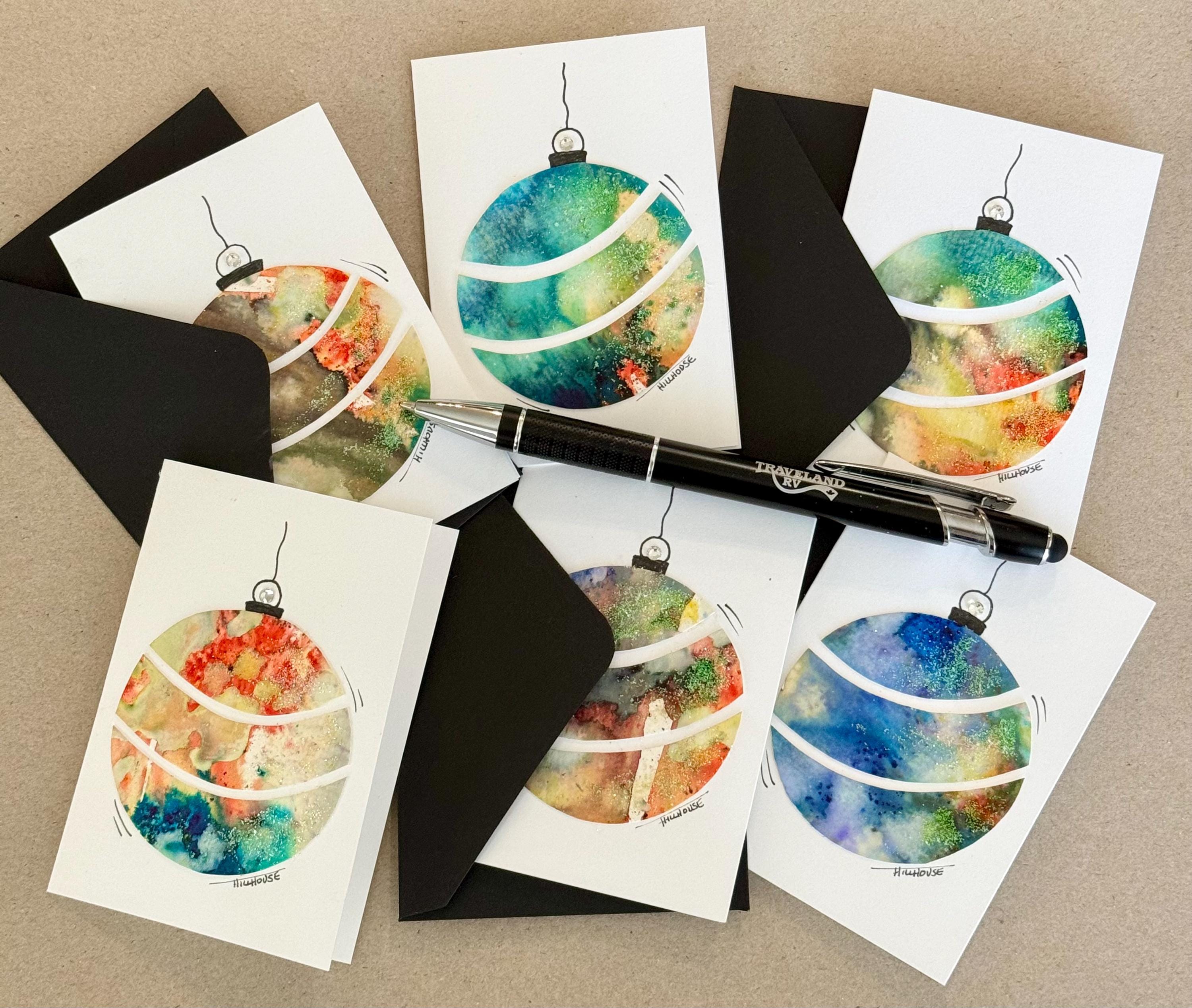 Original Handpainted Christmas Note Cards, Set of 6 - Etsy