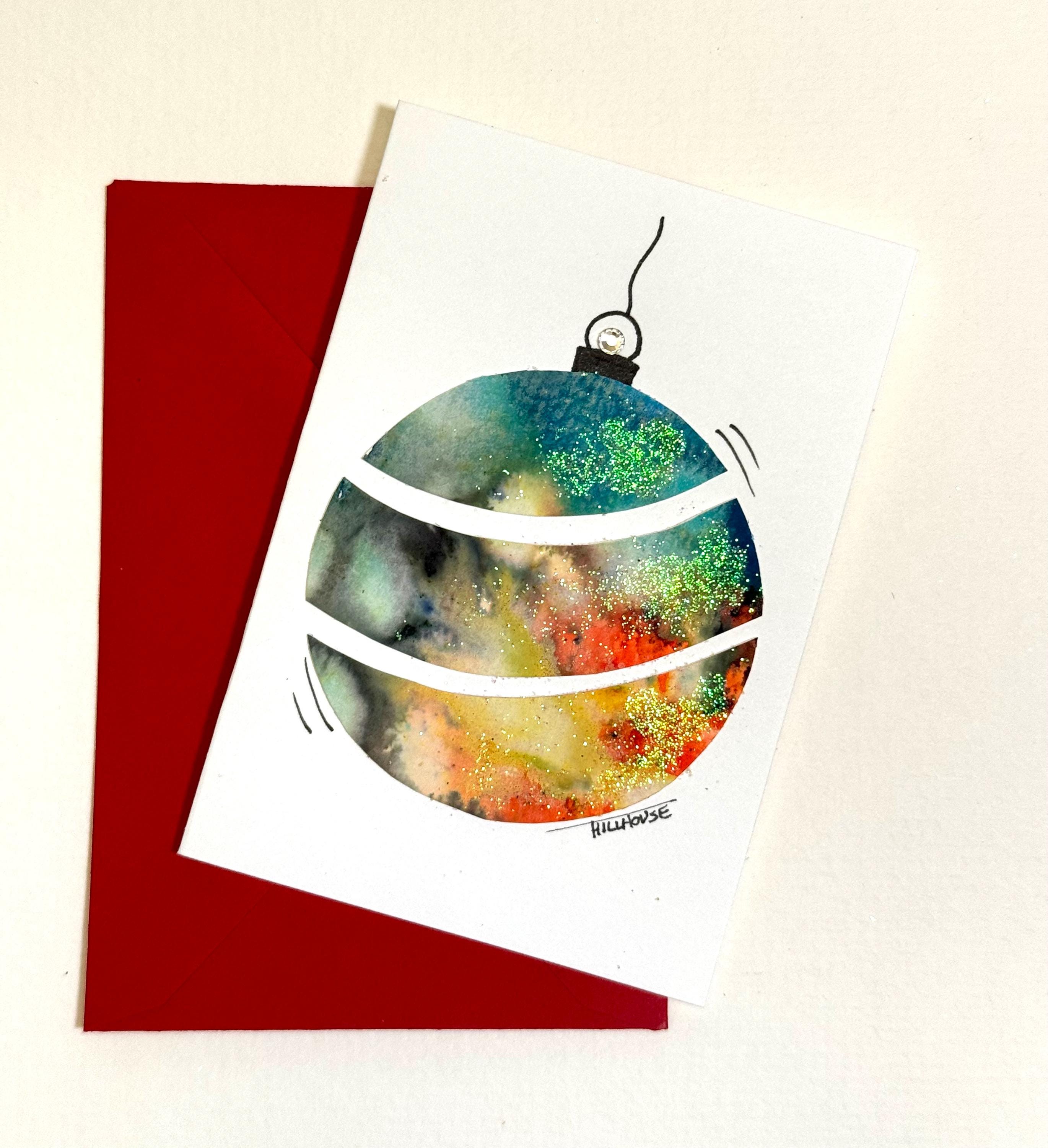 Original Handpainted Christmas Note Cards, Set of 6 - Etsy