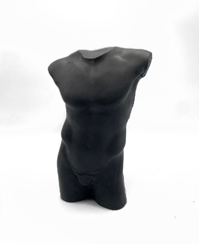 Customizable Concrete Male Torso David Statue 8inches Tall masculine ...