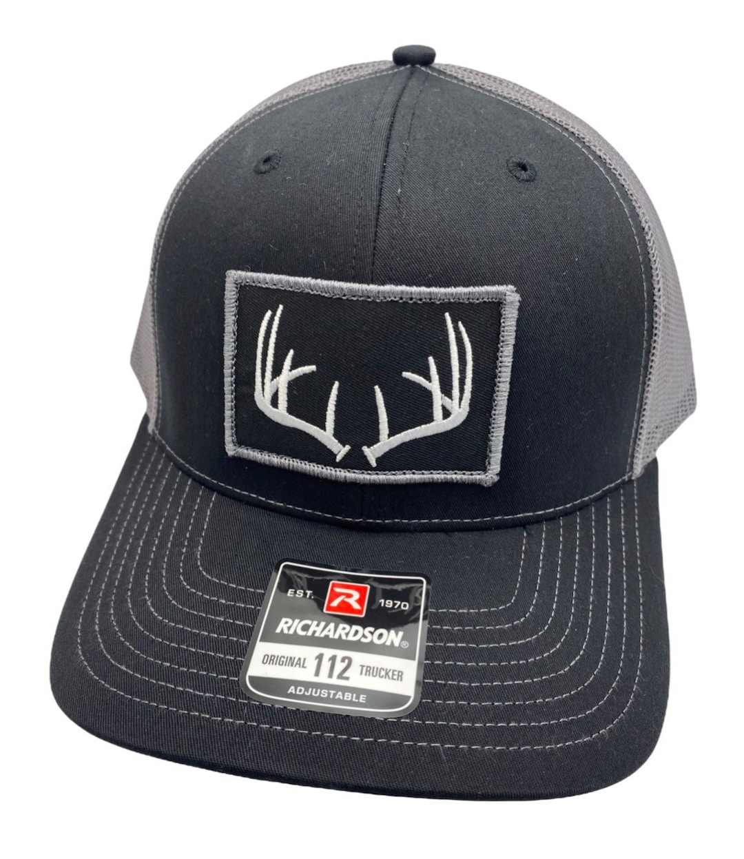 Deer Antlers Hunting Black/charcoal Richardson 112 Trucker Snapback Hat ...