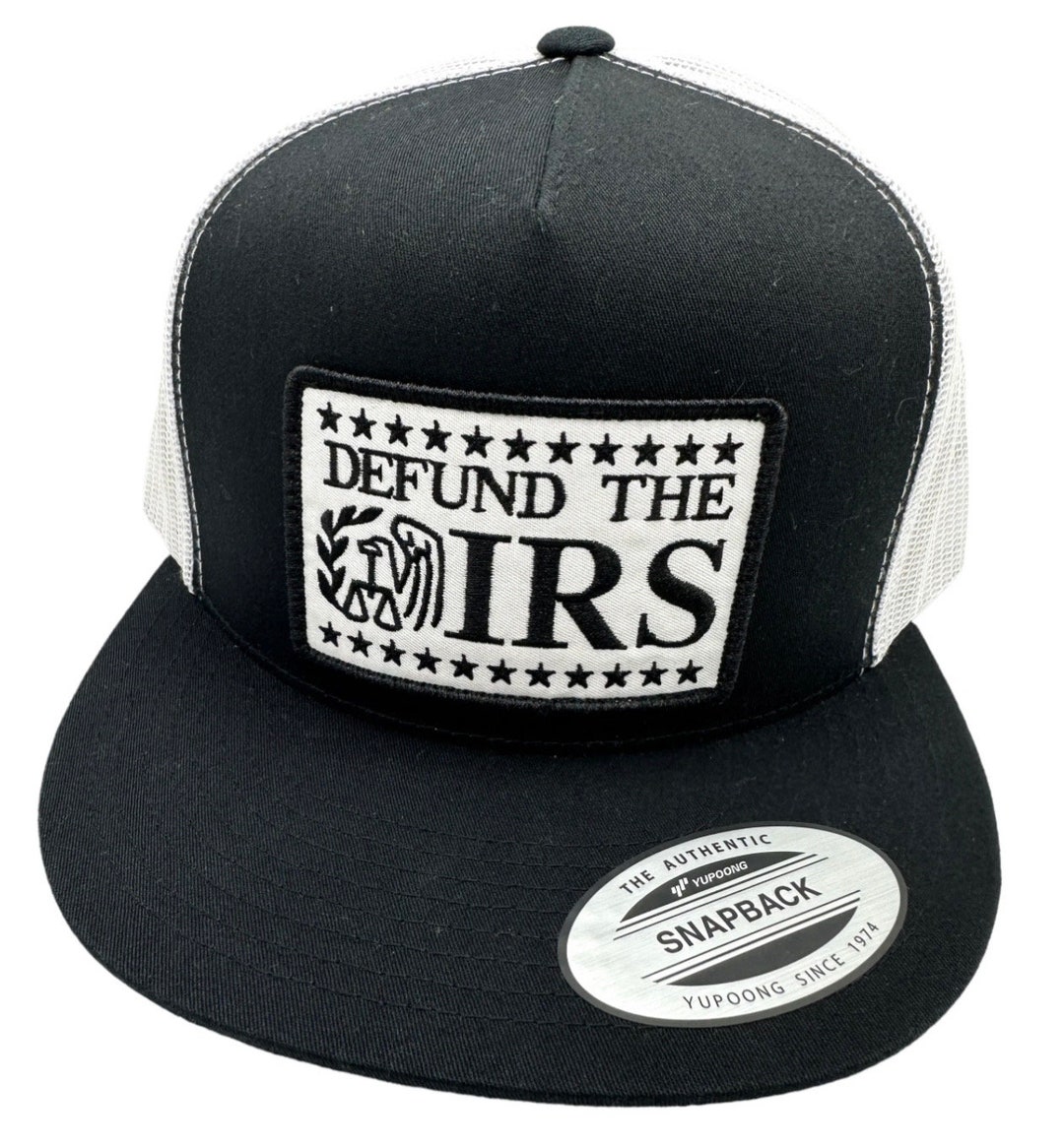 Defund the IRS Funny Adult Humor Yupoong Flat Bill Trucker Snapback Hat ...