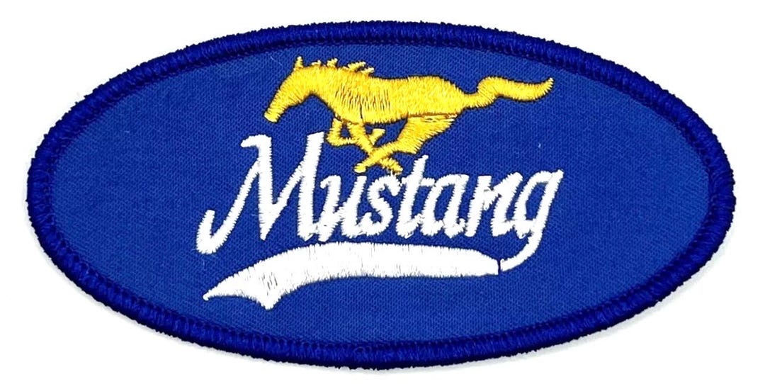 Ford Mustang Car NASCAR Vintage Style Retro Patch Iron Sew Cap Hat ...