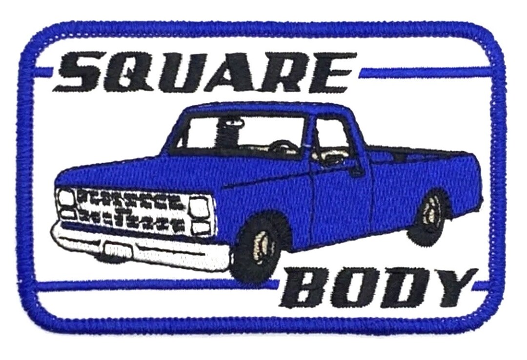 Square Body Chevy Truck Blue Patch Iron Sew on Vintage Style Retro Cap ...