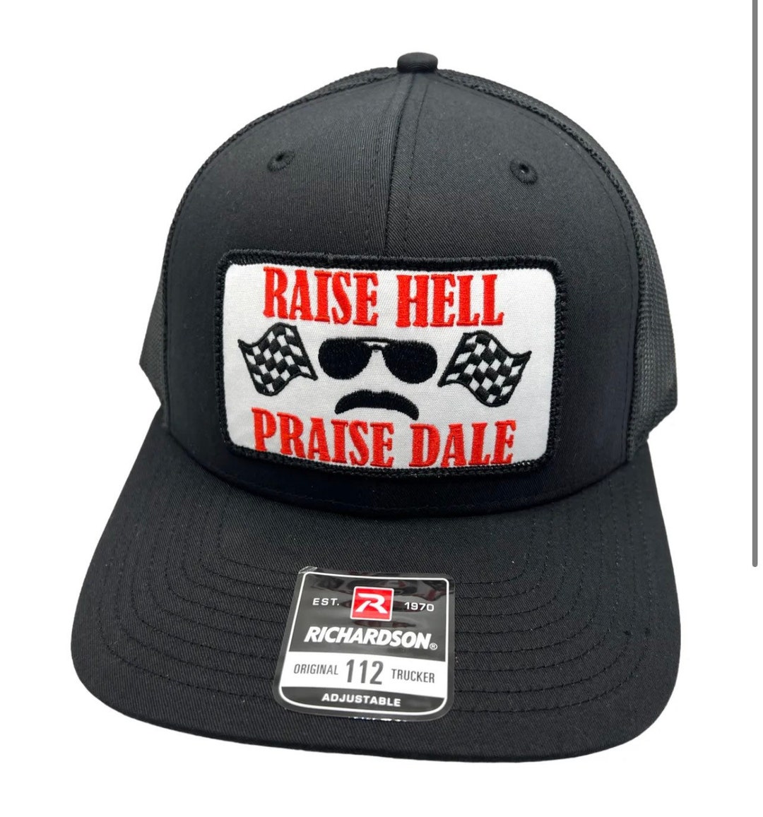 Raise Hell Praise Dale Earnhardt Richardson 112 Trucker Snapback Hat ...