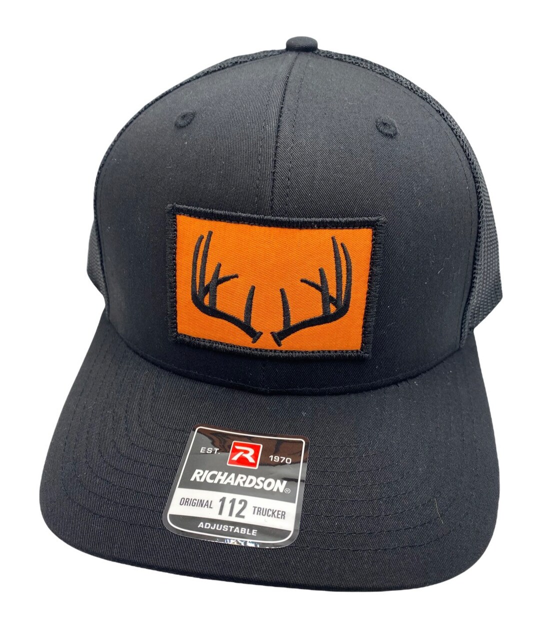 Deer Antlers Hunting Black Richardson 112 Trucker Snapback Hat Cap ...