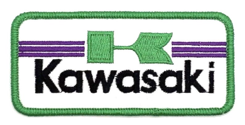 Kawasaki Motorcycles ATV Racing Iron Sew on Patch Retro Vintage Style ...