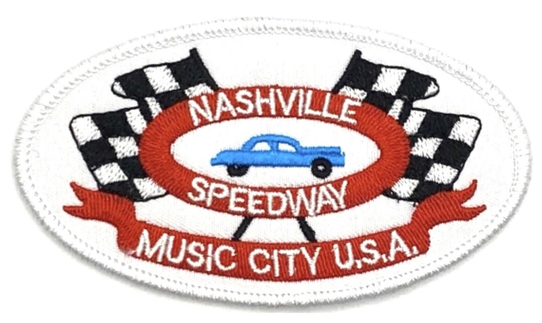 Nashville Speedway NASCAR Patch Iron Sew on Vintage Style Retro Cap Hat ...