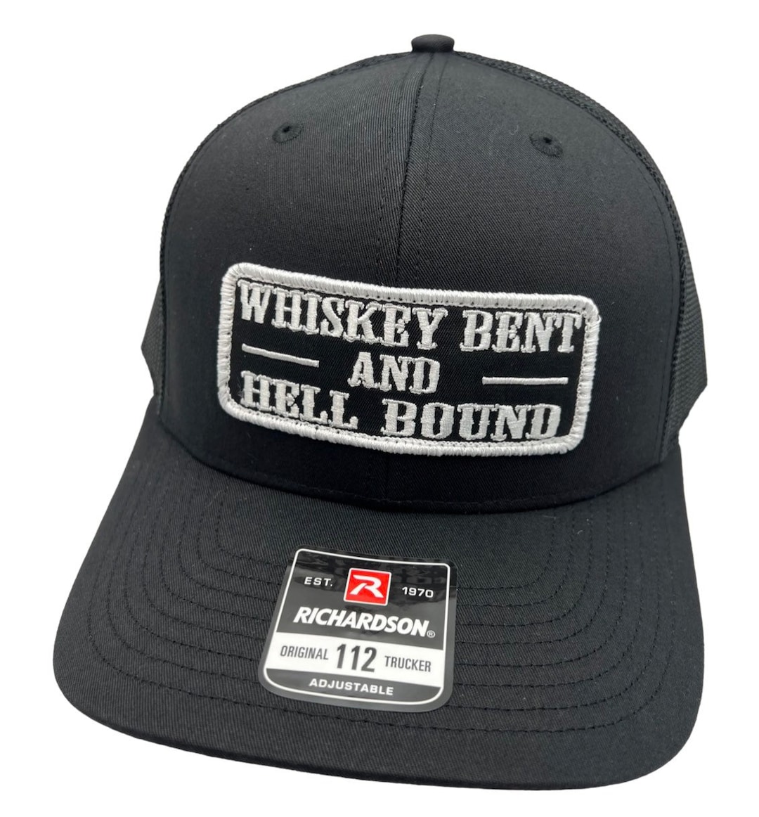 Whiskey Bent and Hell Bound Richardson 112 Trucker Snapback Hat Cap Vintage Style Patch ...