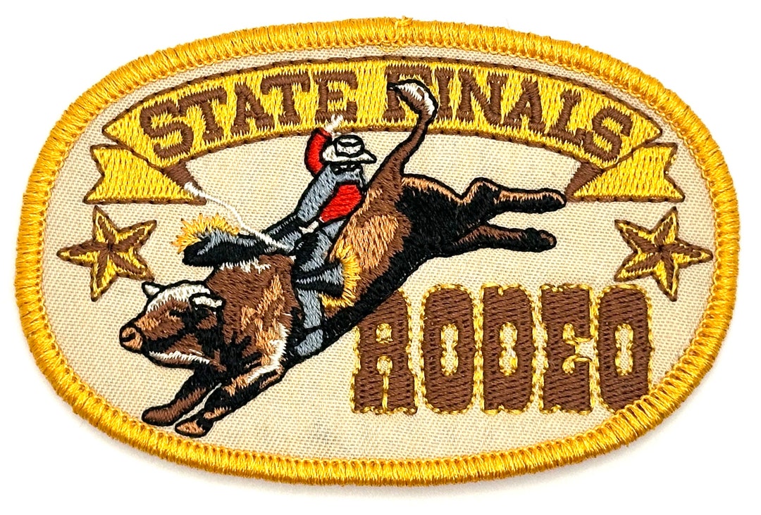 State Finals Rodeo Racing Cowboy Sew Iron on Hat Patch Retro Vintage ...