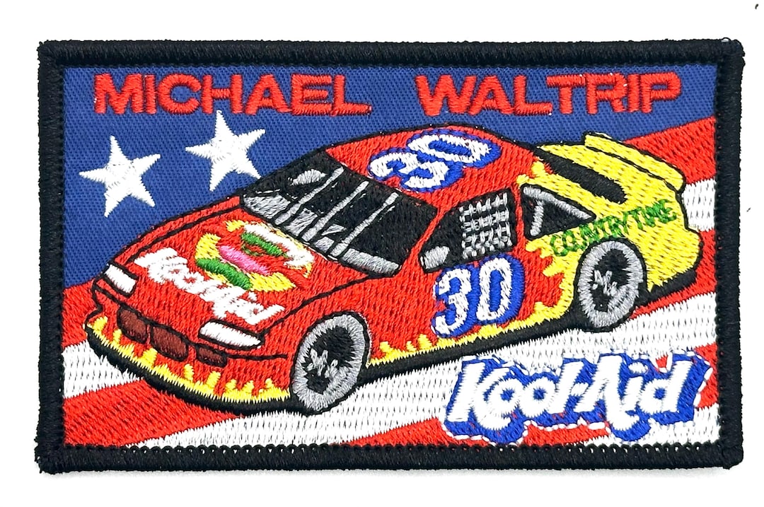 Michael Waltrip Kool-aid Man Nascar Racing Patch Iron on Vintage Style ...