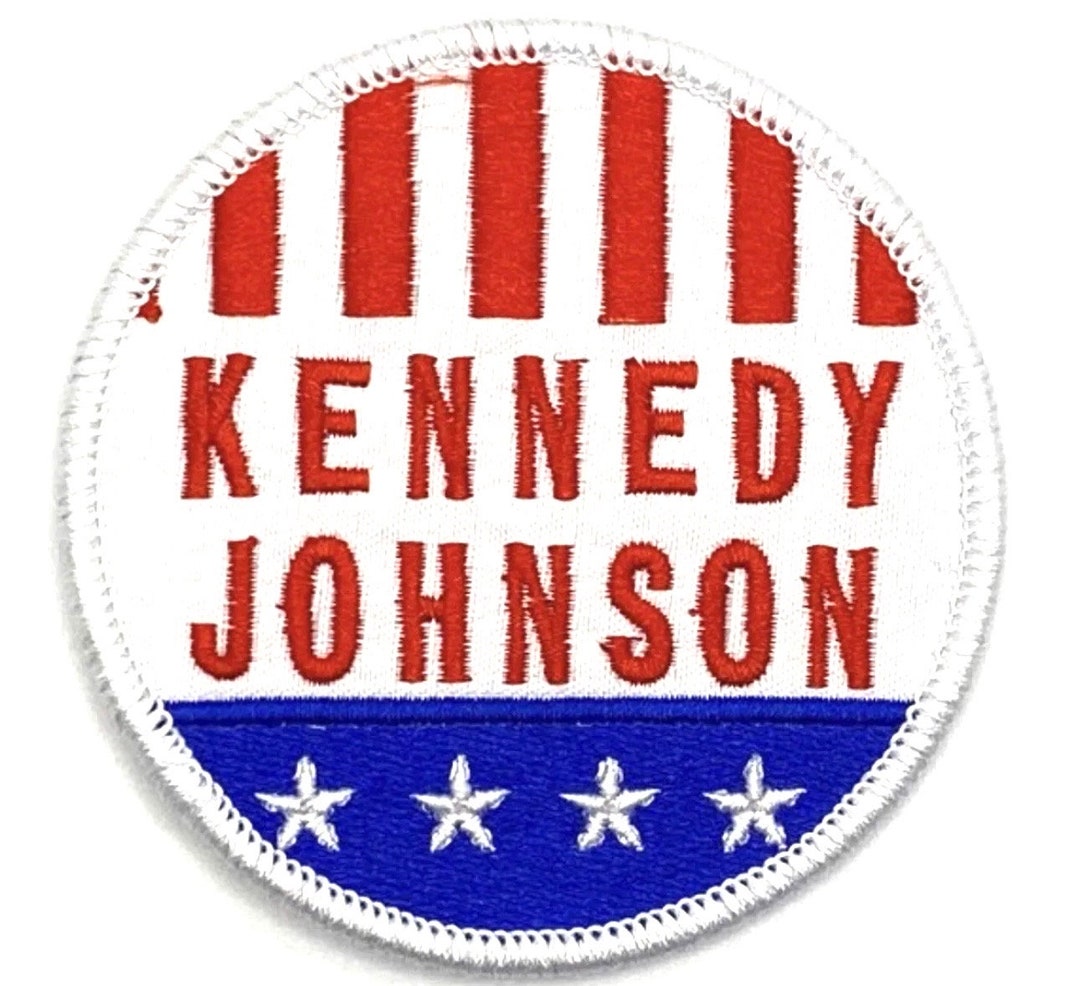 JFK John F Kennedy Johnson Patch Retro Vintage Style American Election ...