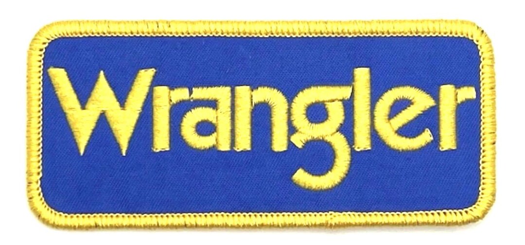Wrangler Jeans Rodeo Racing NASCAR Sew Iron on Hat Patch Retro Vintage ...