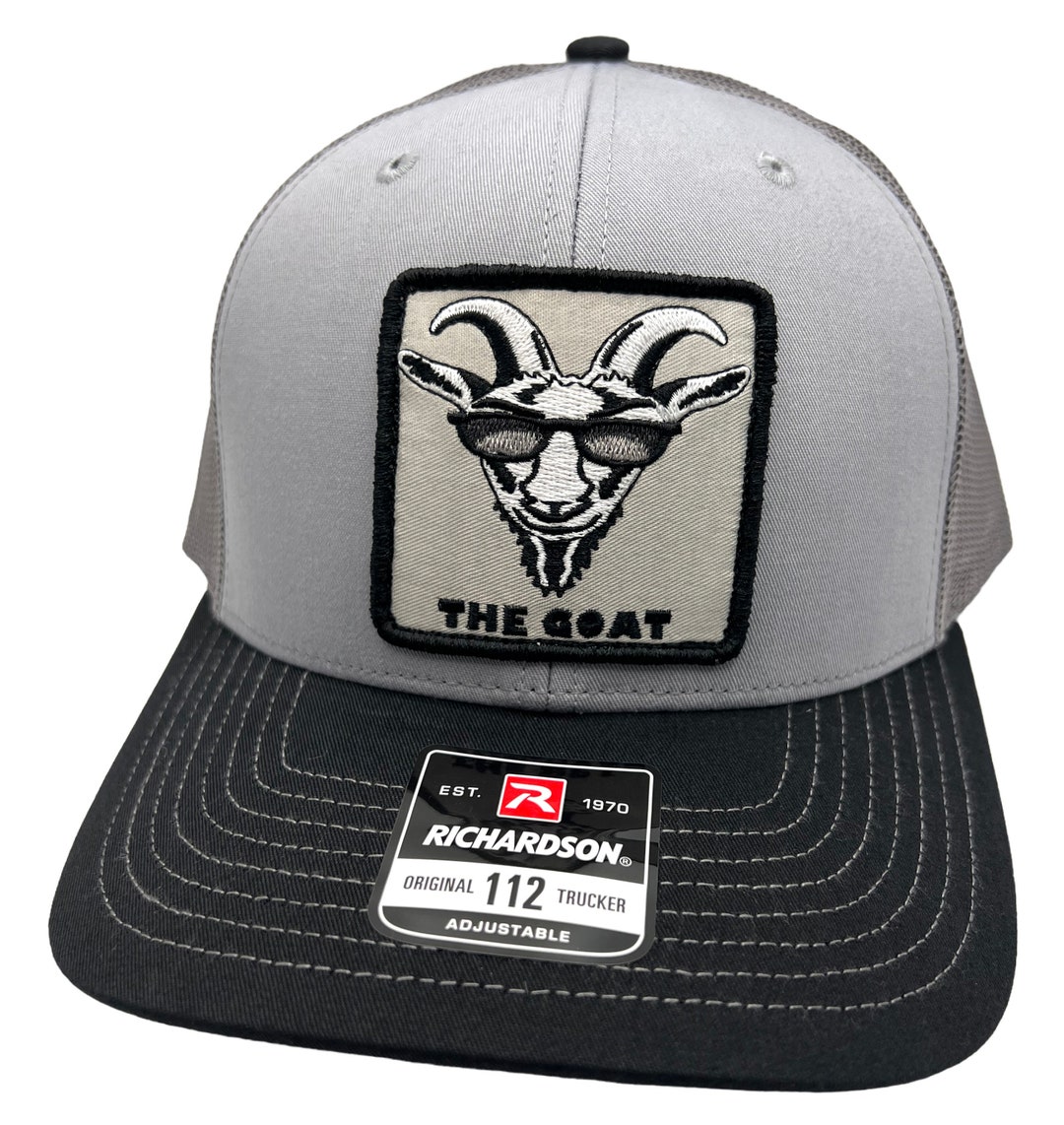 The GOAT Greatest Humor Funny Patch Richardson 112 Trucker Hat Cap ...