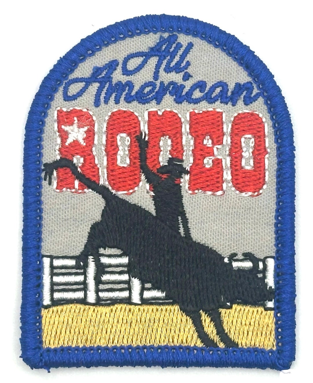 All American Rodeo Racing Cowboy Sew Iron on Hat Patch Retro Vintage ...