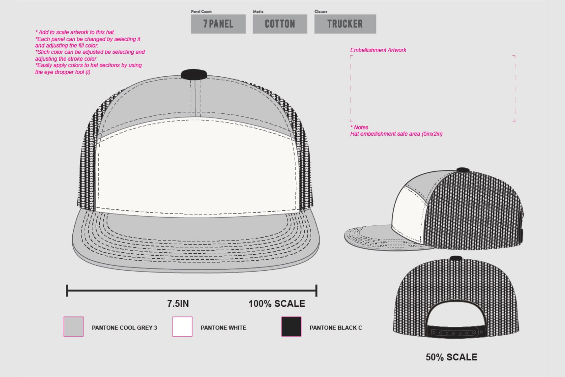 Hat Design Template Bundle: Customizable Hats for Adobe Illustrator - Etsy