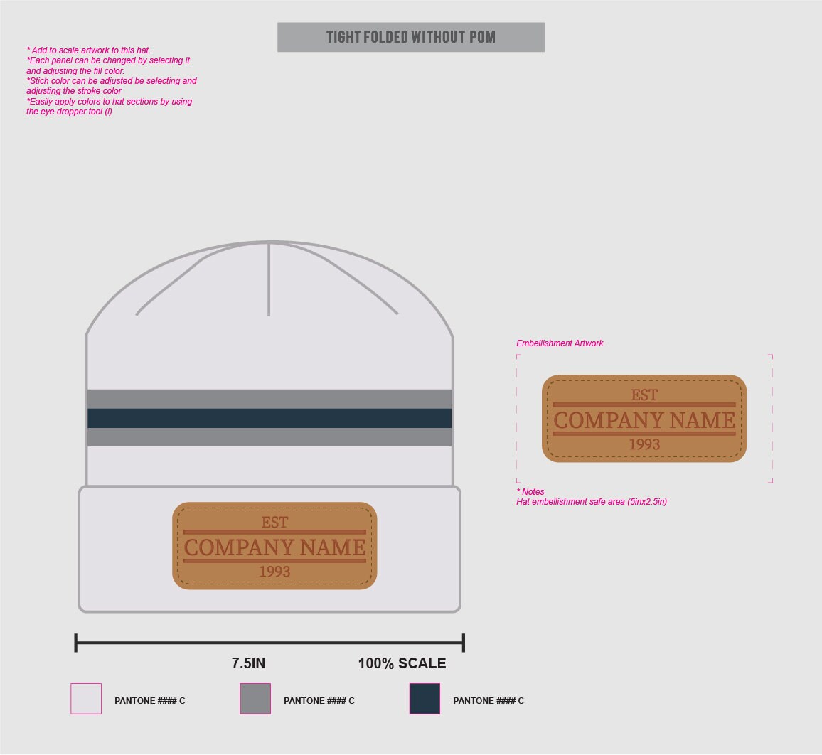 Beanies - Customizable Vector Design Template for Adobe Illustrator - Etsy