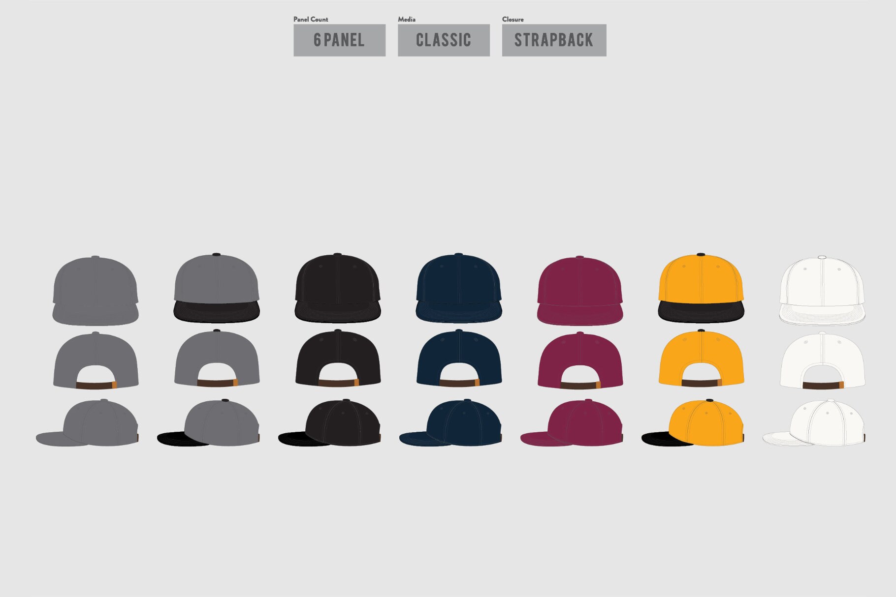 6 Panel Hat Vector Design Template: Customizable Illustrator File - Etsy