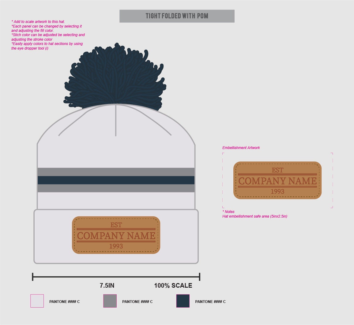 Beanies - Customizable Vector Design Template for Adobe Illustrator - Etsy