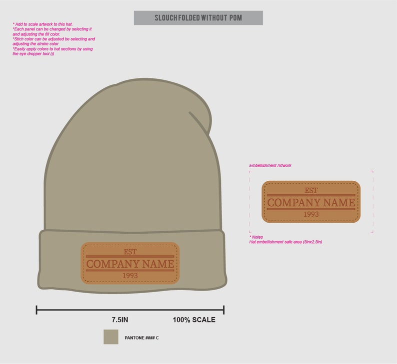 Beanies - Customizable Vector Design Template for Adobe Illustrator - Etsy