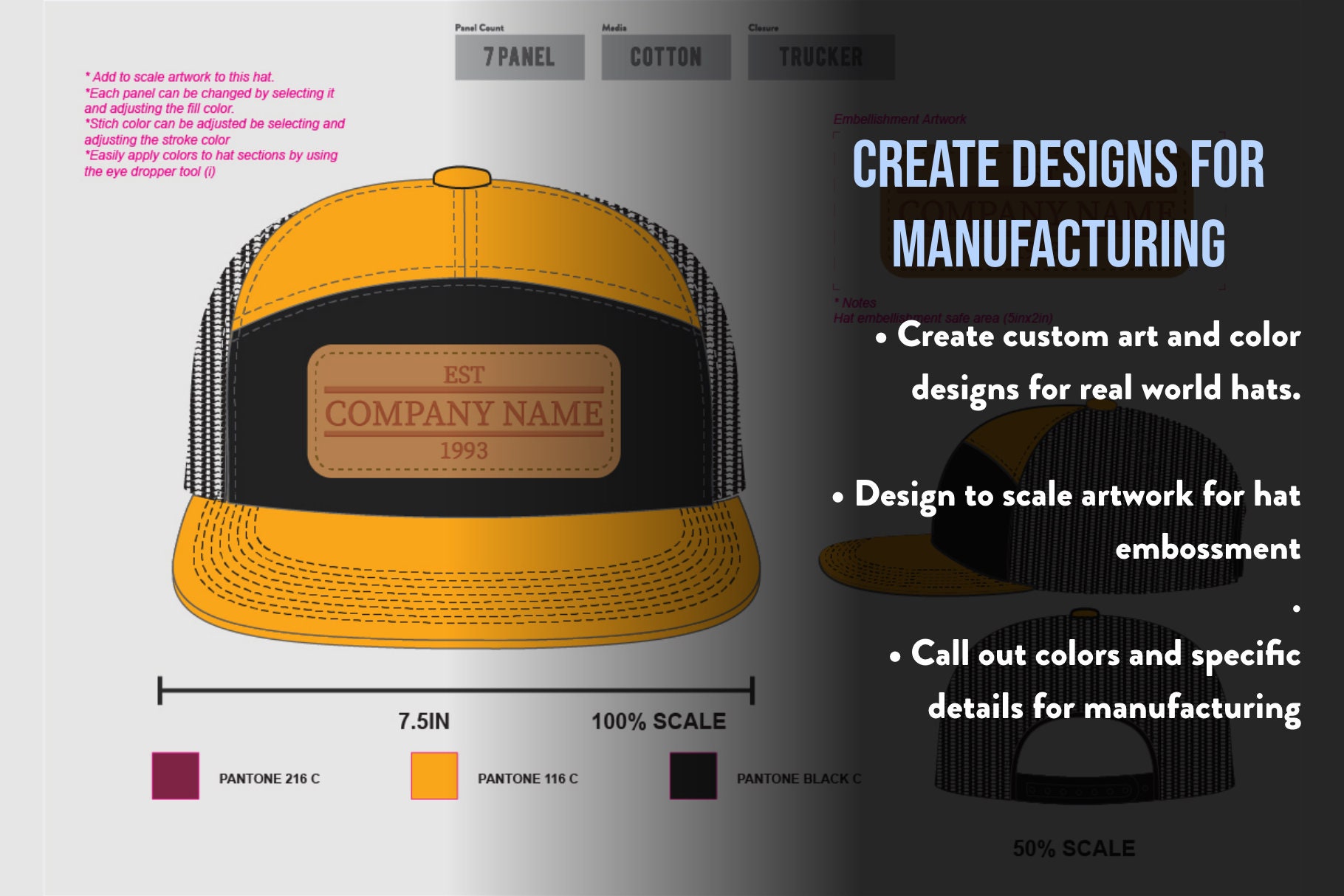 Hat Design Template Bundle: Customizable Hats for Adobe Illustrator - Etsy