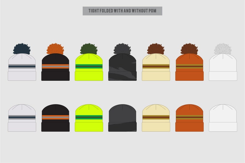 Beanies - Customizable Vector Design Template for Adobe Illustrator - Etsy