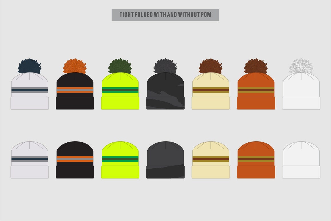 Beanies - Customizable Vector Design Template for Adobe Illustrator - Etsy