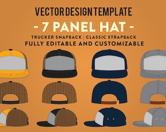 Hat Design Template Bundle Pack for Adobe Illustrator Customizable Real ...