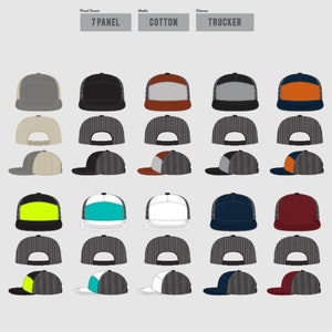 7 Panel Hat - Customizable Vector Design Template for Adobe Illustrator ...