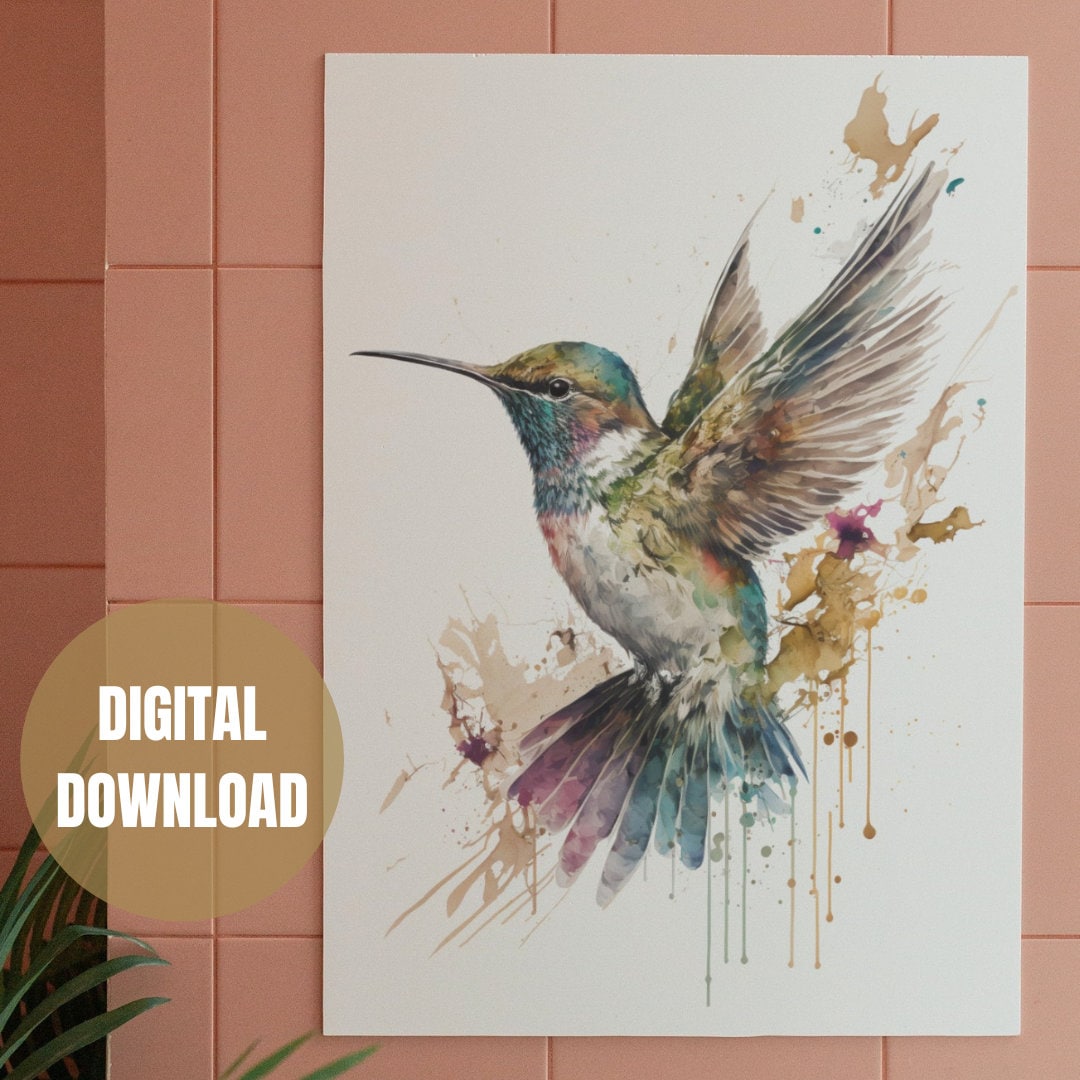 Scenic Hummingbird Canvas Wall Art Print Inspire Art, Hummingbird Wall ...