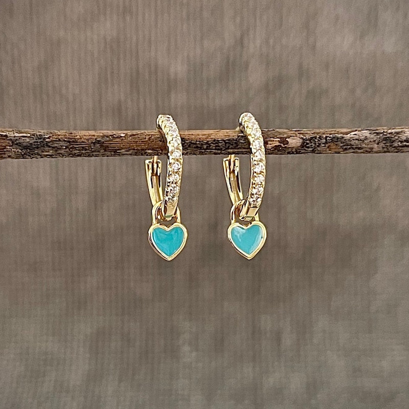 Heart Huggie Earrings - Etsy