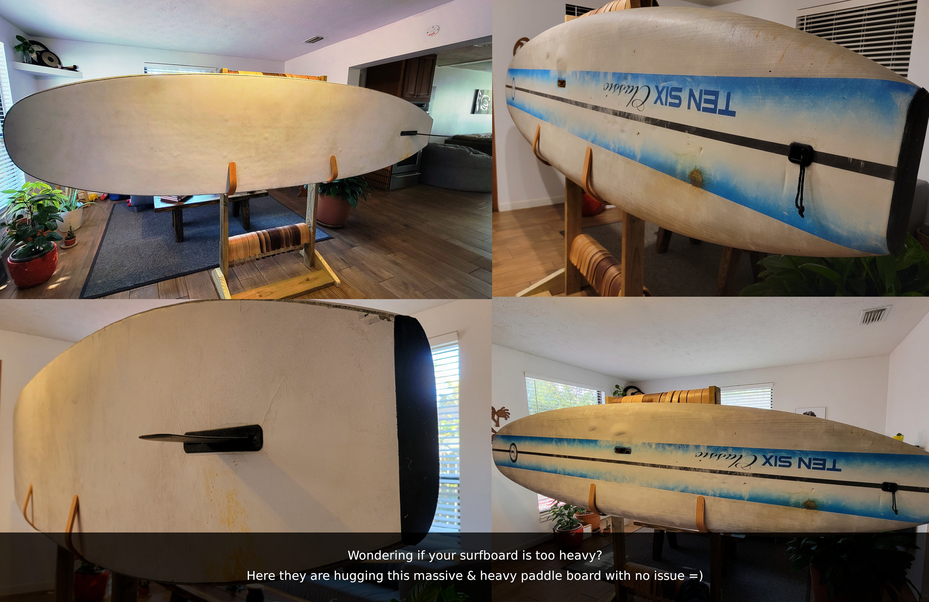Surfboard Wall Mount - Red Oak — Board Huggers